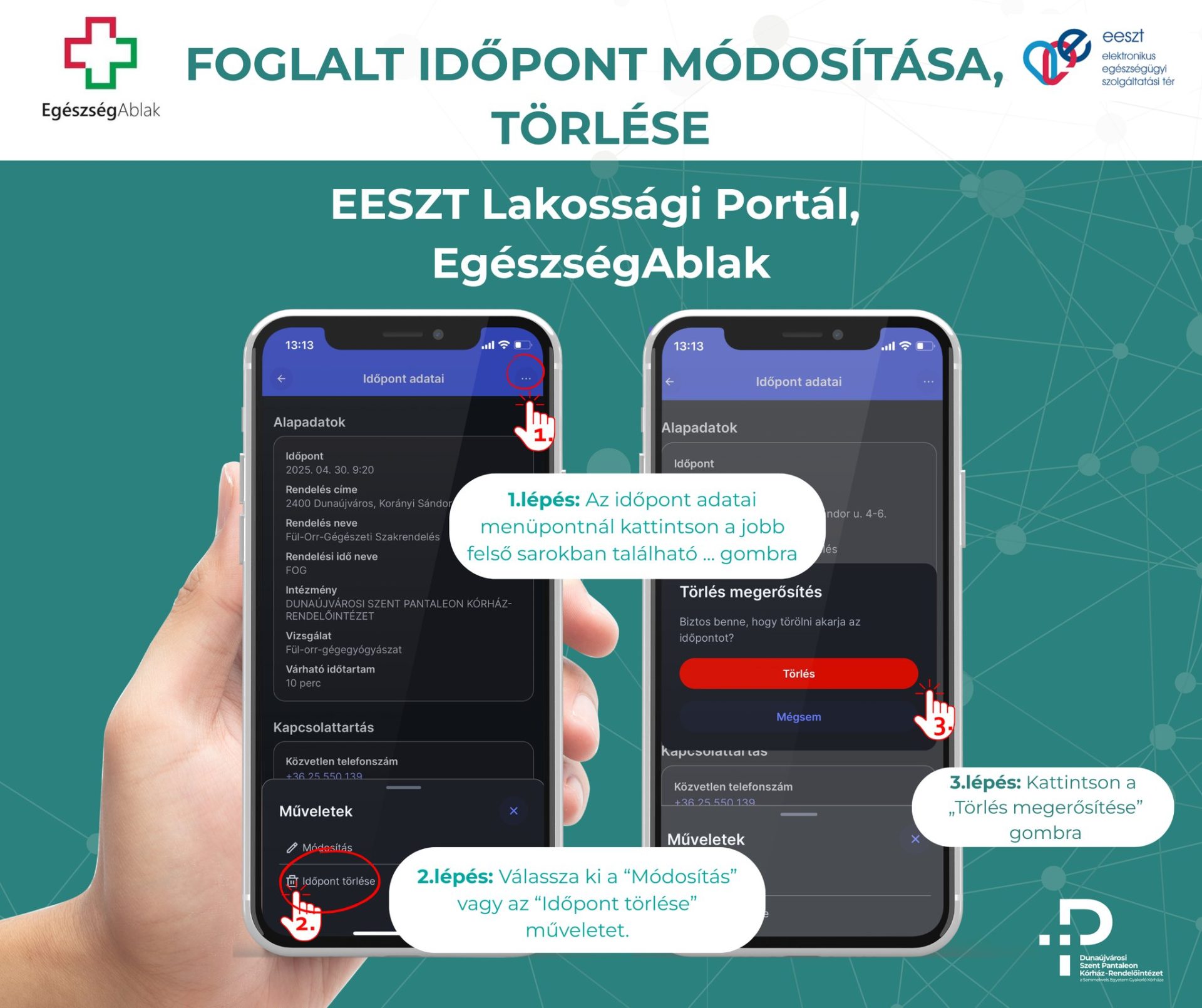 Szakrendelések: ha mégsem jó a lefoglalt időpont, törölje időben!